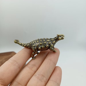 Mini Ankylosaurus Statue, Solid Brass Copper Decorative Dinosaur ...