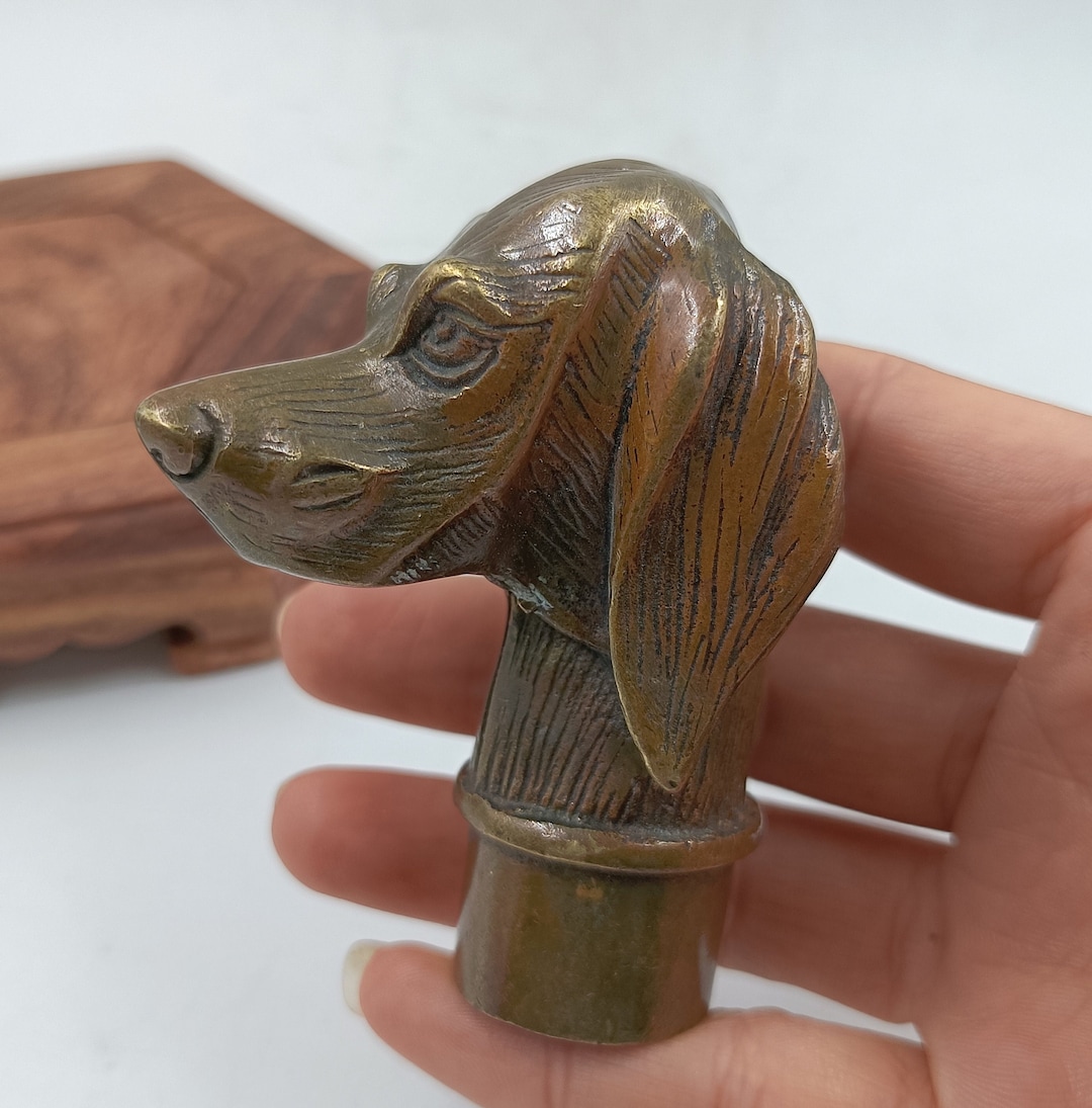 Walking Stick Dog Head Cane, Animal Head Brass Cane for Walking Stick ...