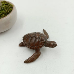 Retro Copper Brass Exquisite Cute and Delicate Sea Turtle Sculpture ...