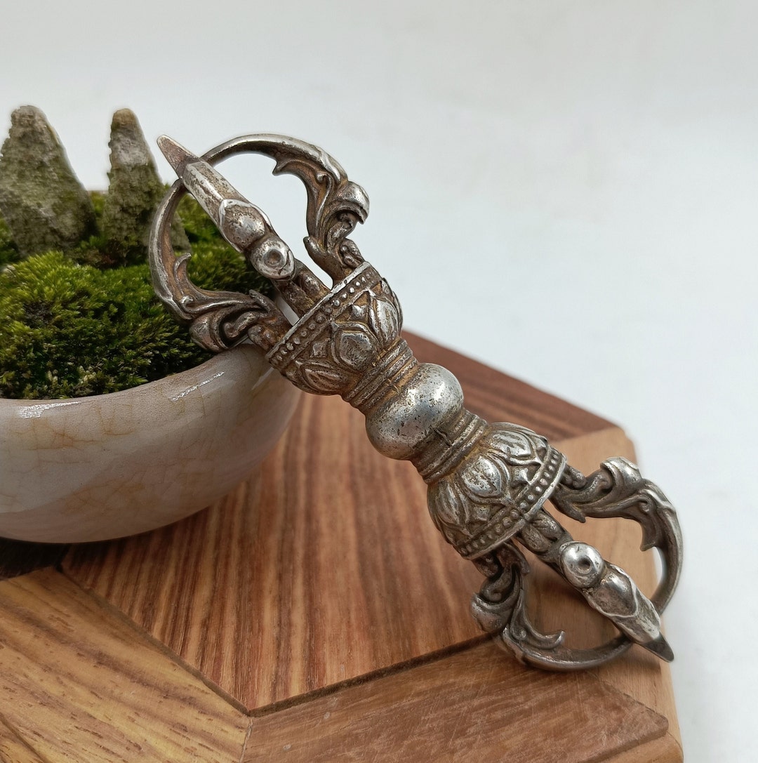 White Copper Phurba Pestle Vajra,handmade Phurba Pestle Tibetan Vajra ...