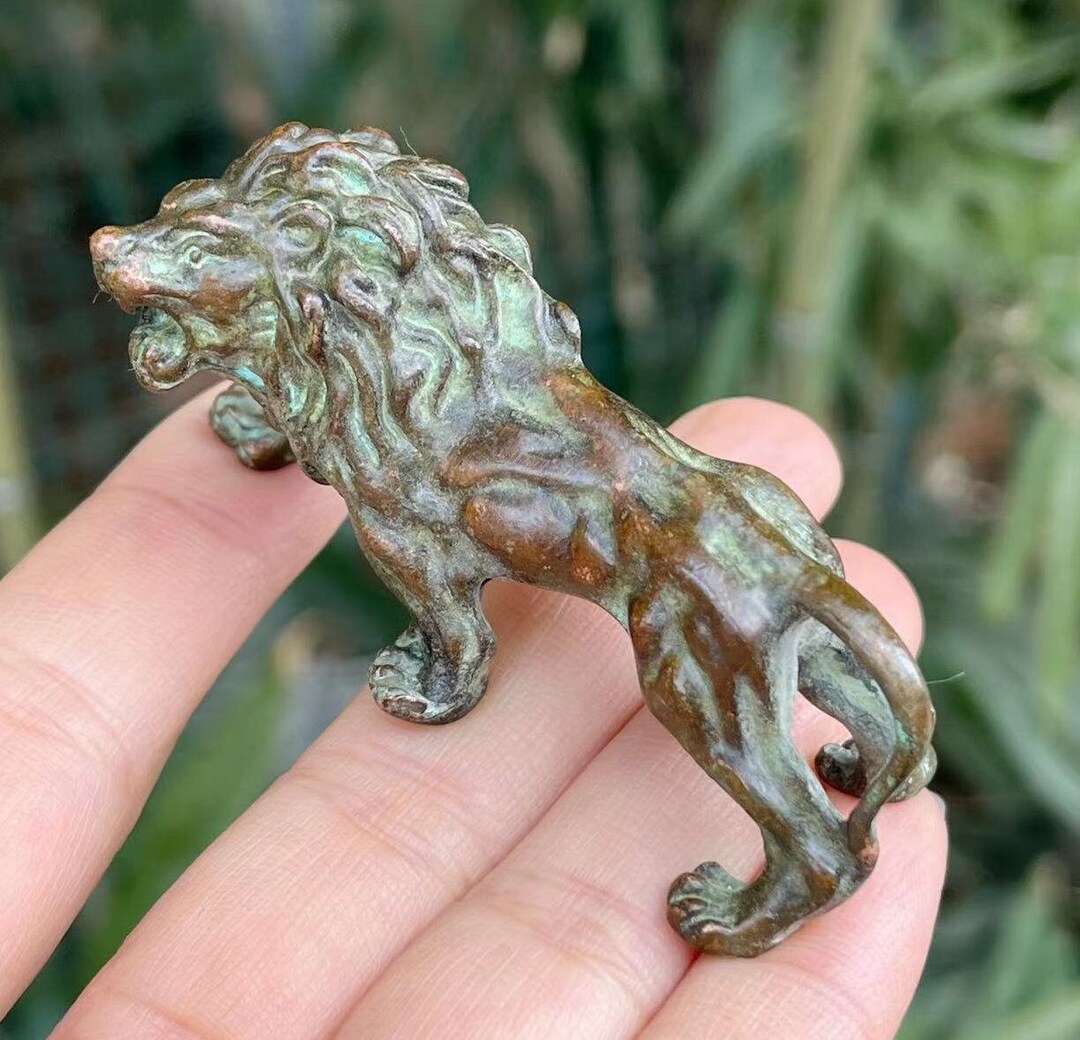 Fine Feng Shui Copper Makes Brass Cute Lion Sculpture Ornaments, Copper ...