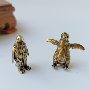 Get 2 Mini Fine Brass Penguin Statues,cute Polar Animal Statue,art ...