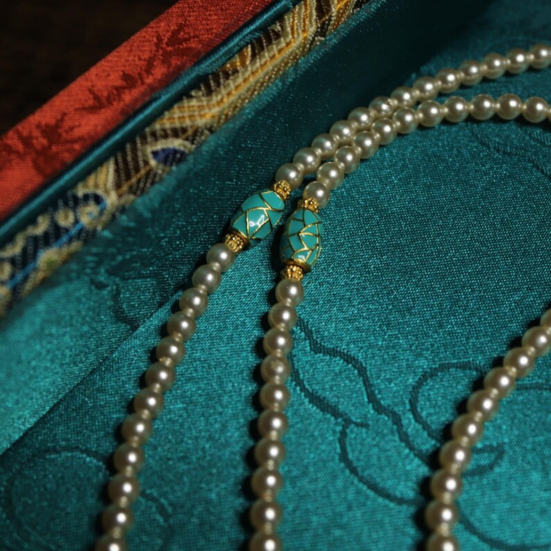 Traditional Chinese Longevity Lock Pendant With Faux Pearl Necklace - Etsy