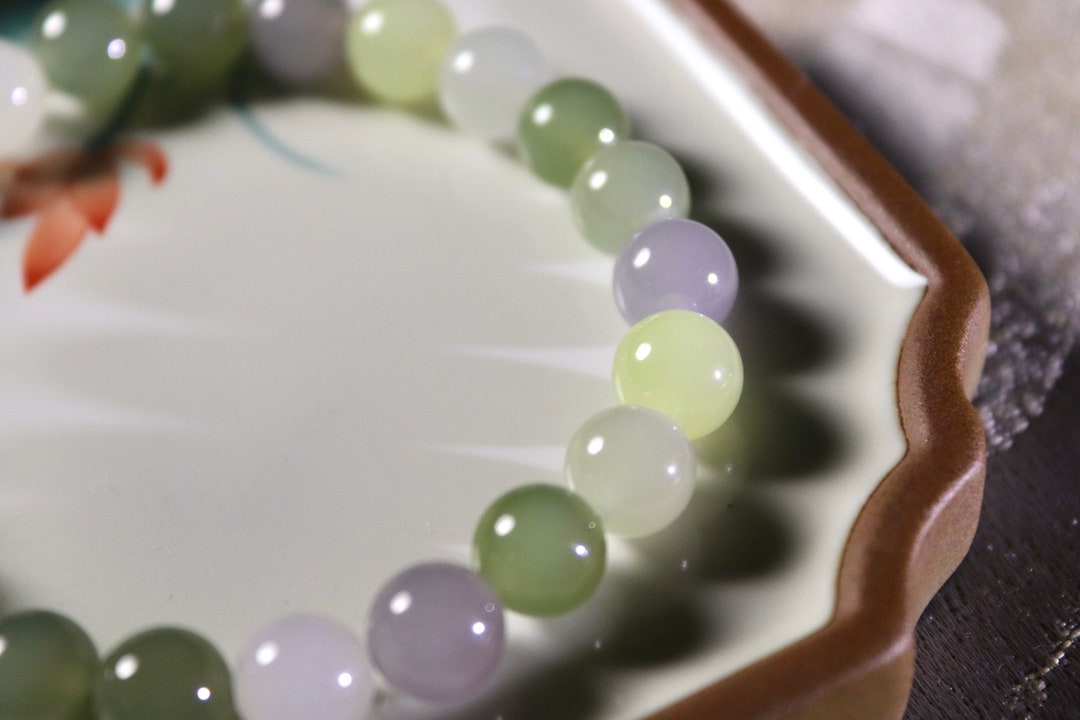 Premium Pastel Color Multi Color Jade Bracelet - Etsy
