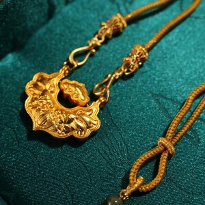 Traditional Chinese Longevity Lock Pendant With Faux Pearl Necklace - Etsy
