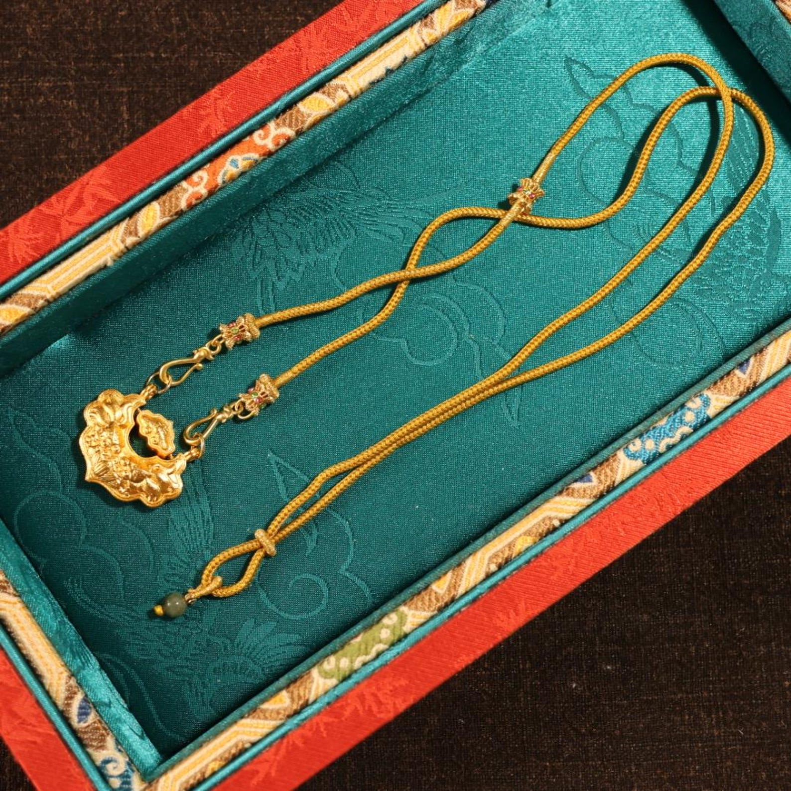 Traditional Chinese Longevity Lock Pendant With Faux Pearl Necklace - Etsy