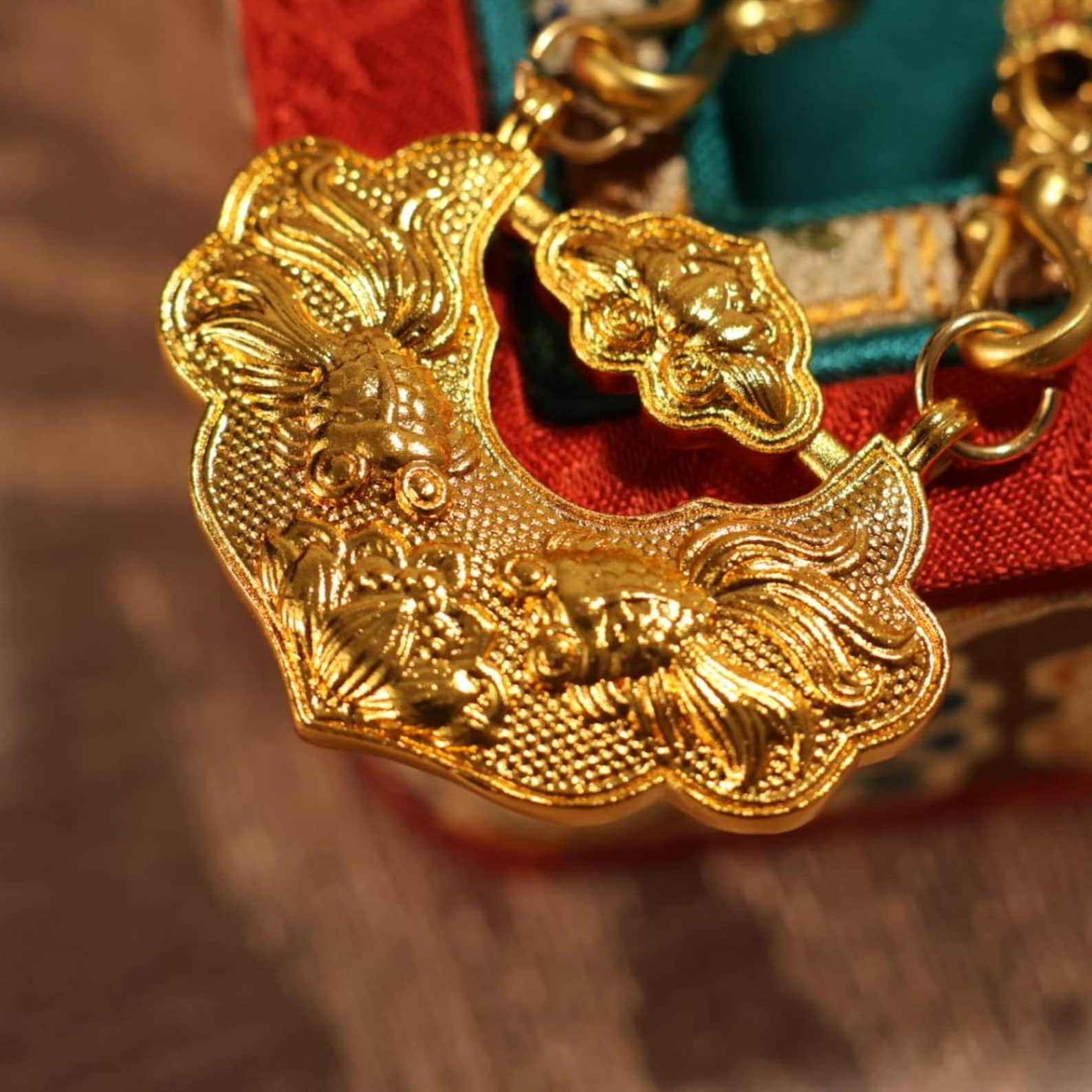 Traditional Chinese Longevity Lock Pendant With Faux Pearl Necklace - Etsy