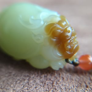 Certified Sugar Jade Dragon Turtle Pendant: Lucky Bag Charm - Etsy