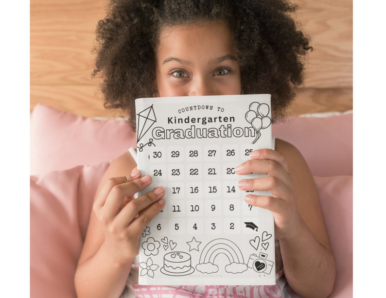 Coloring Page Kindergarten Graduation Countdown Printable Digital Download - Etsy