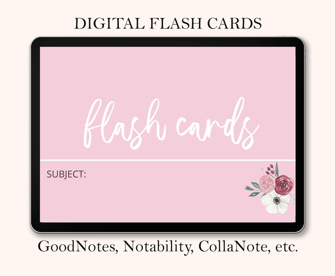 Flash Cards, Digital Flash Cards, Goodnotes Flash Cards, Digital Note ...