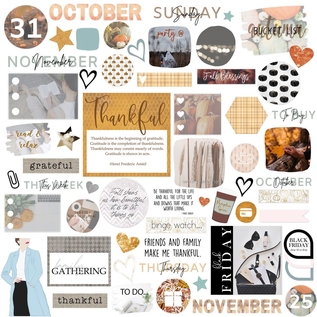 Autumn Digital Planner Stickers, PNG Sticker Sheets for Goodnotes, Fall ...
