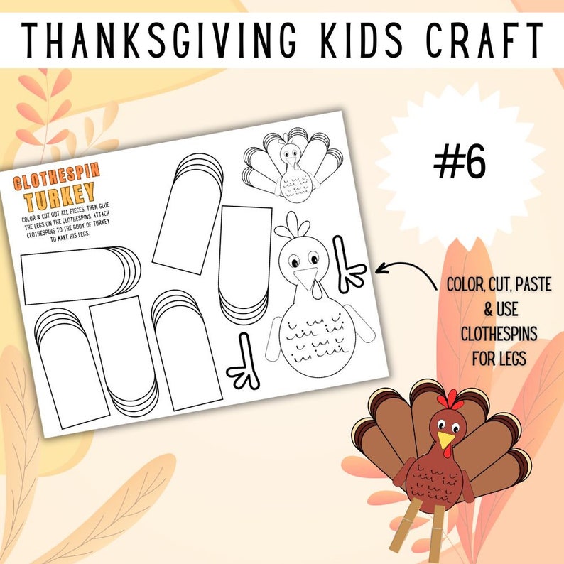 Thanksgiving Crafts for Gifts, Coloring Pages, Thanksgiving Bundle, Kid ...