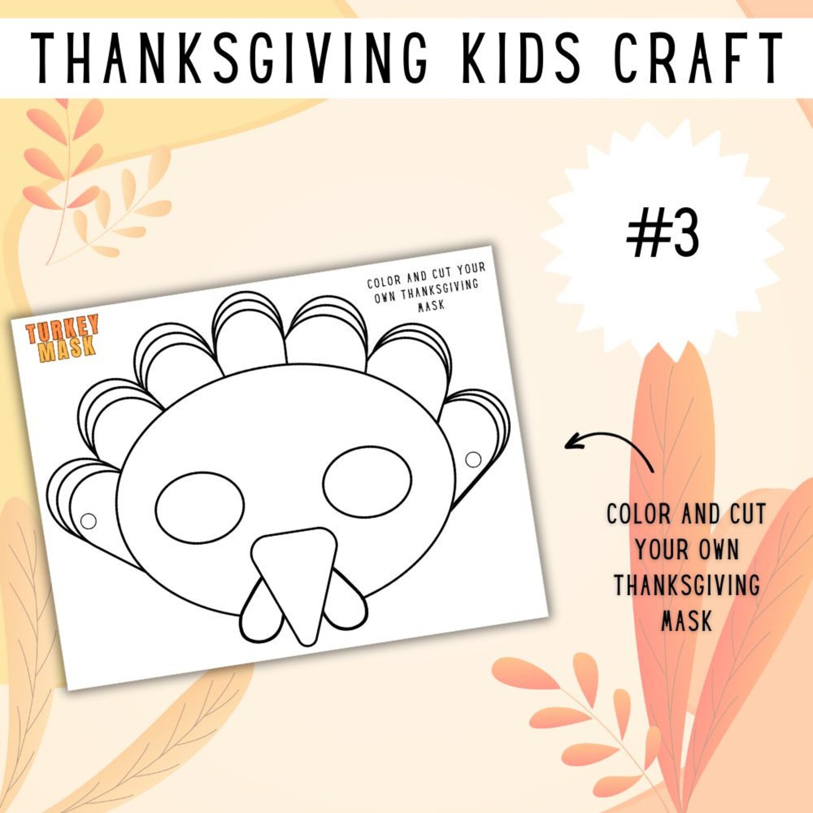 Thanksgiving Crafts for Gifts, Coloring Pages, Thanksgiving Bundle, Kid ...
