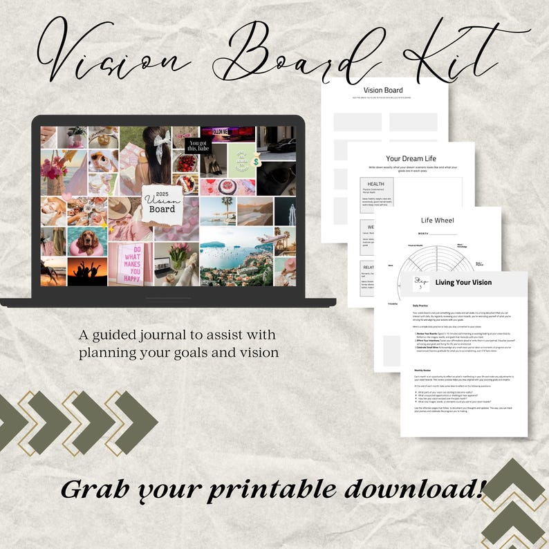 2025 Printable Vision Board Bundle With 800 Printable Photos ...