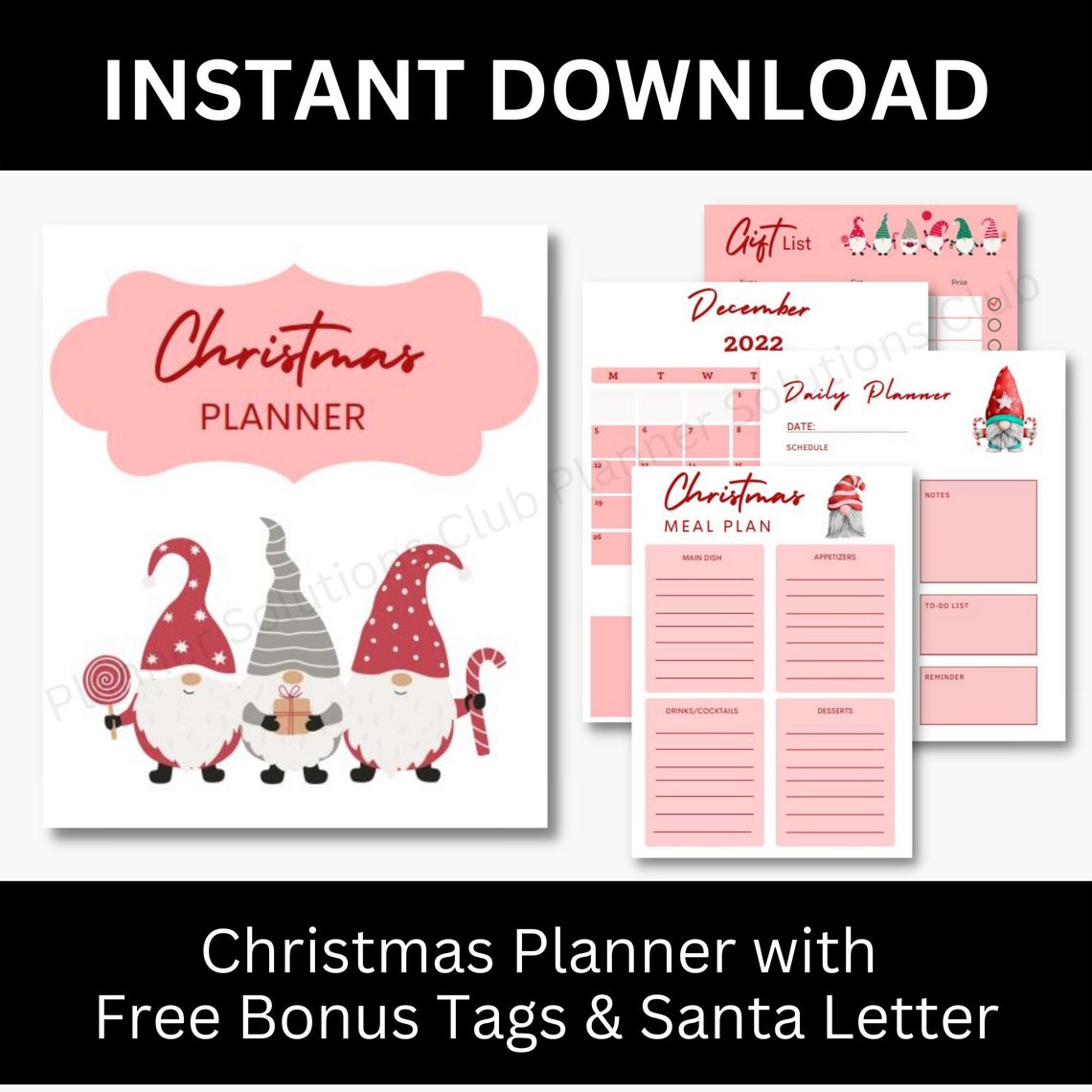 Printable Christmas Planner, Holiday Planner Kit, to Do List, Food Menu ...