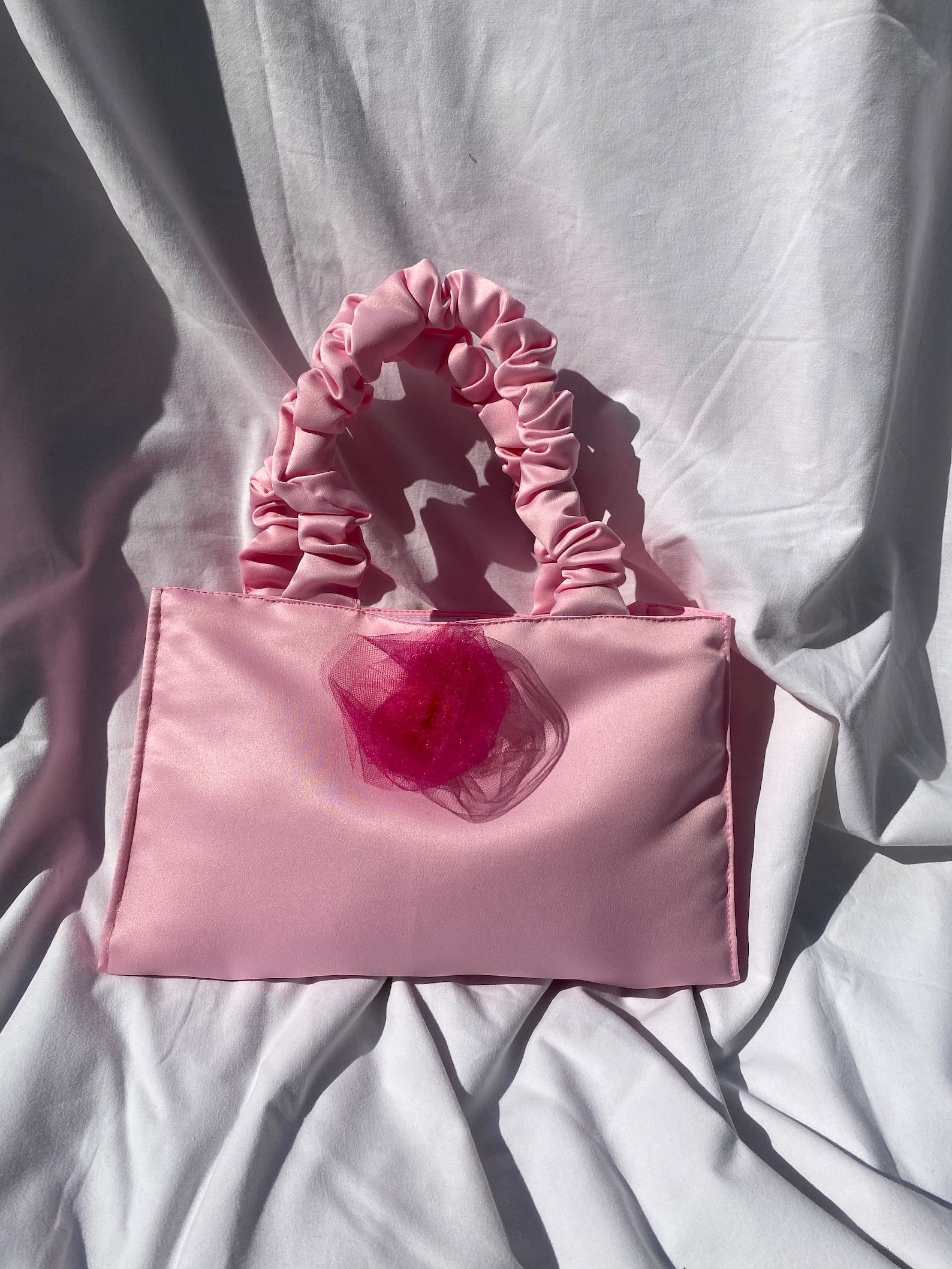 Pink Satin Bag,satin Bag,scrunchie Bag,scrunchie Tote Bag,bronze Satin ...