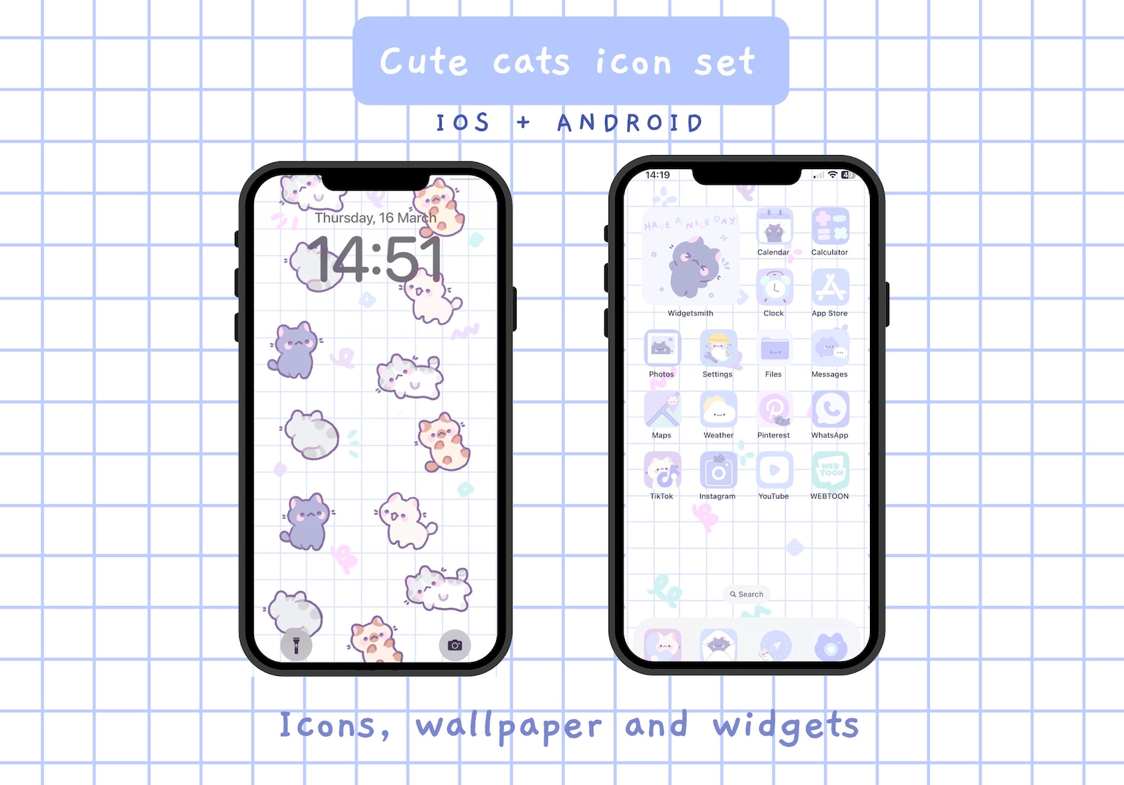 Cute Cats App Icons Pack | Phone Theme | Cute Wallpapers | Ios ...