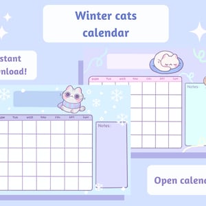 Open Monthly Calendar Cute Stationery Instant Download - Etsy