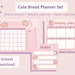 Cute Digital Bread Set Open Calendar Weekly Planner Memo Sheets ...