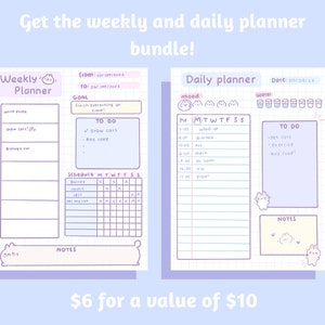 Cute Daily Planner Printable Stationery Instant Download - Etsy