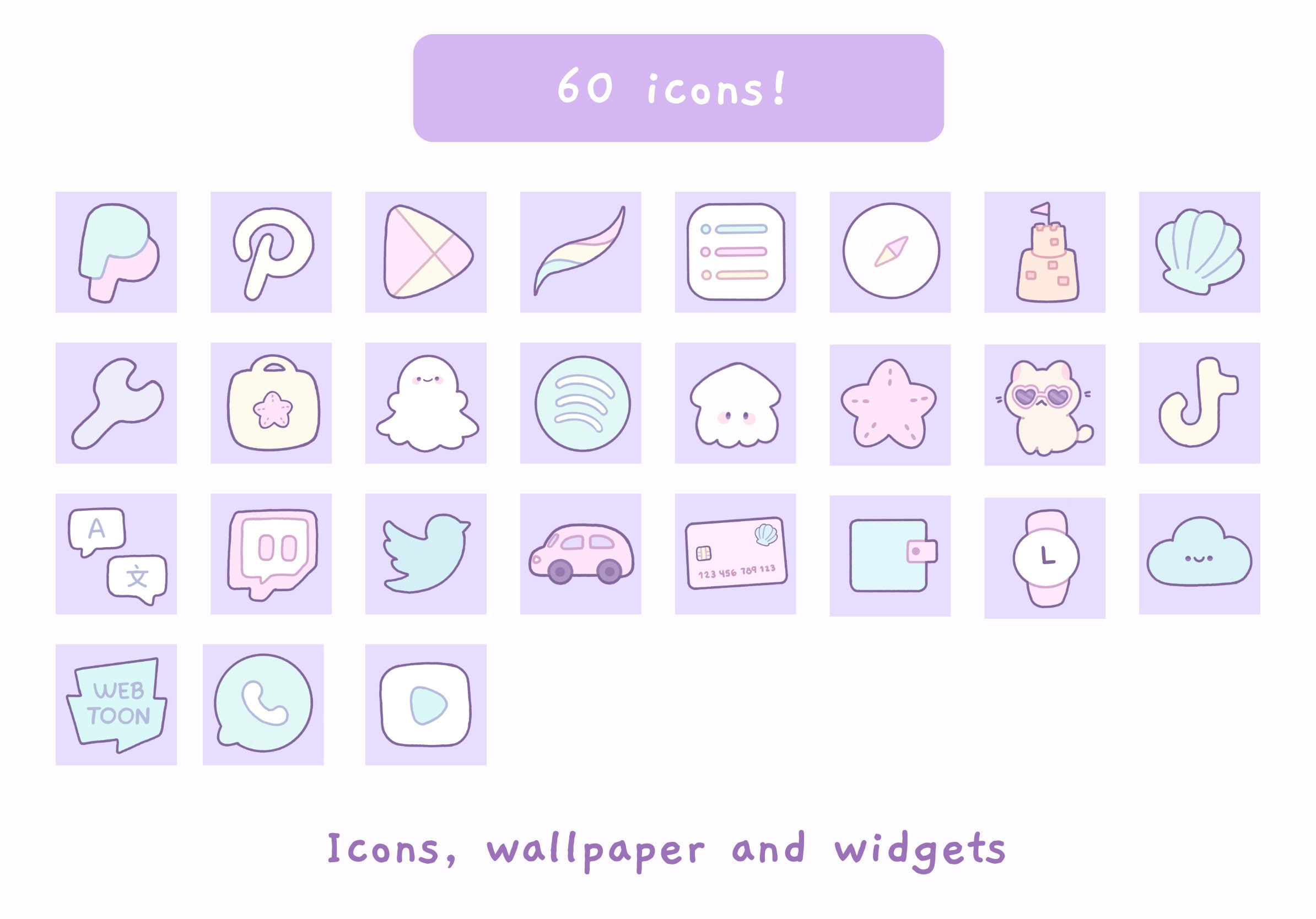 Pastel Beach App Icons and Wallpaper | Ios and Android Theme (digital ...