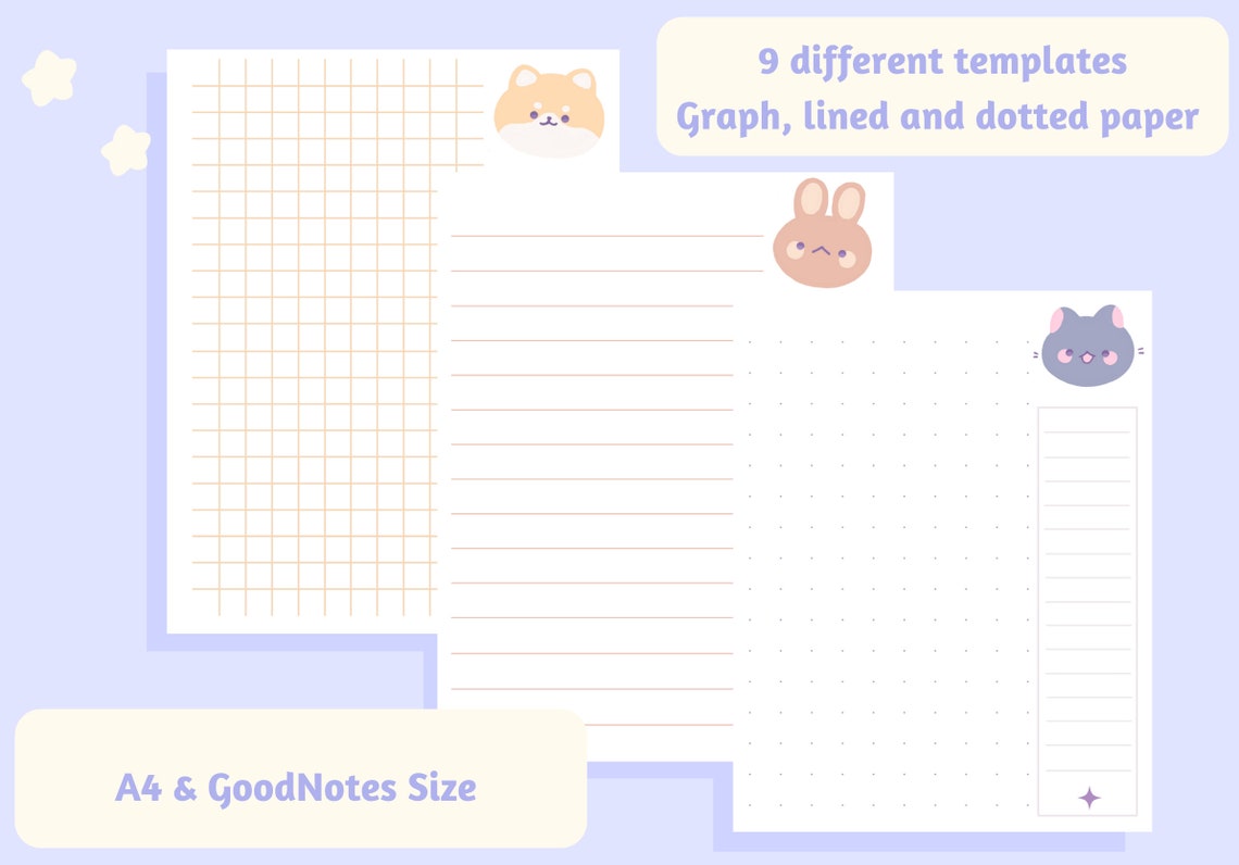 Cute Digital Note Taking Templates | Digital Paper, Student, College ...