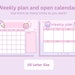 Cute Digital Strawberry Set | Open Calendar | Weekly Planner | Memo ...