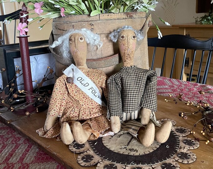 Primitive Old Folks Dolls, Old Folks Doll, Primitive Dolls, Folk Art ...