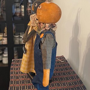 Hector and Priscilla Primitive Pumpkin Dolls, Primitive Pumpkin Girl ...