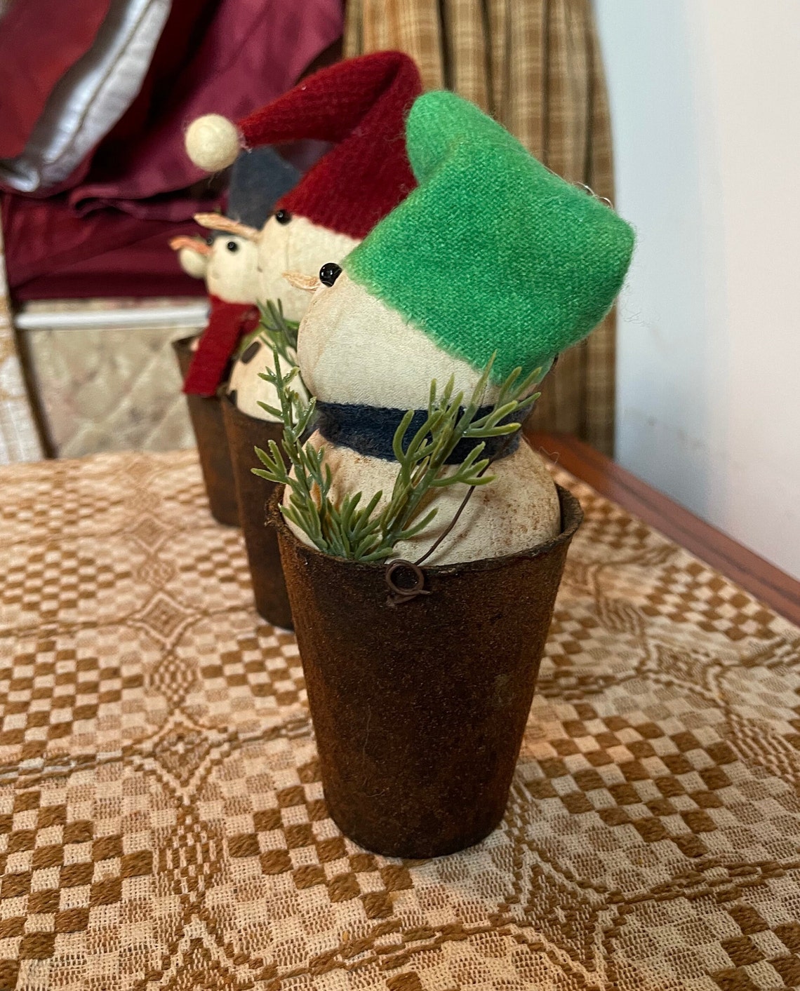Primitive Snowman Buckets, Little Snowman - Etsy