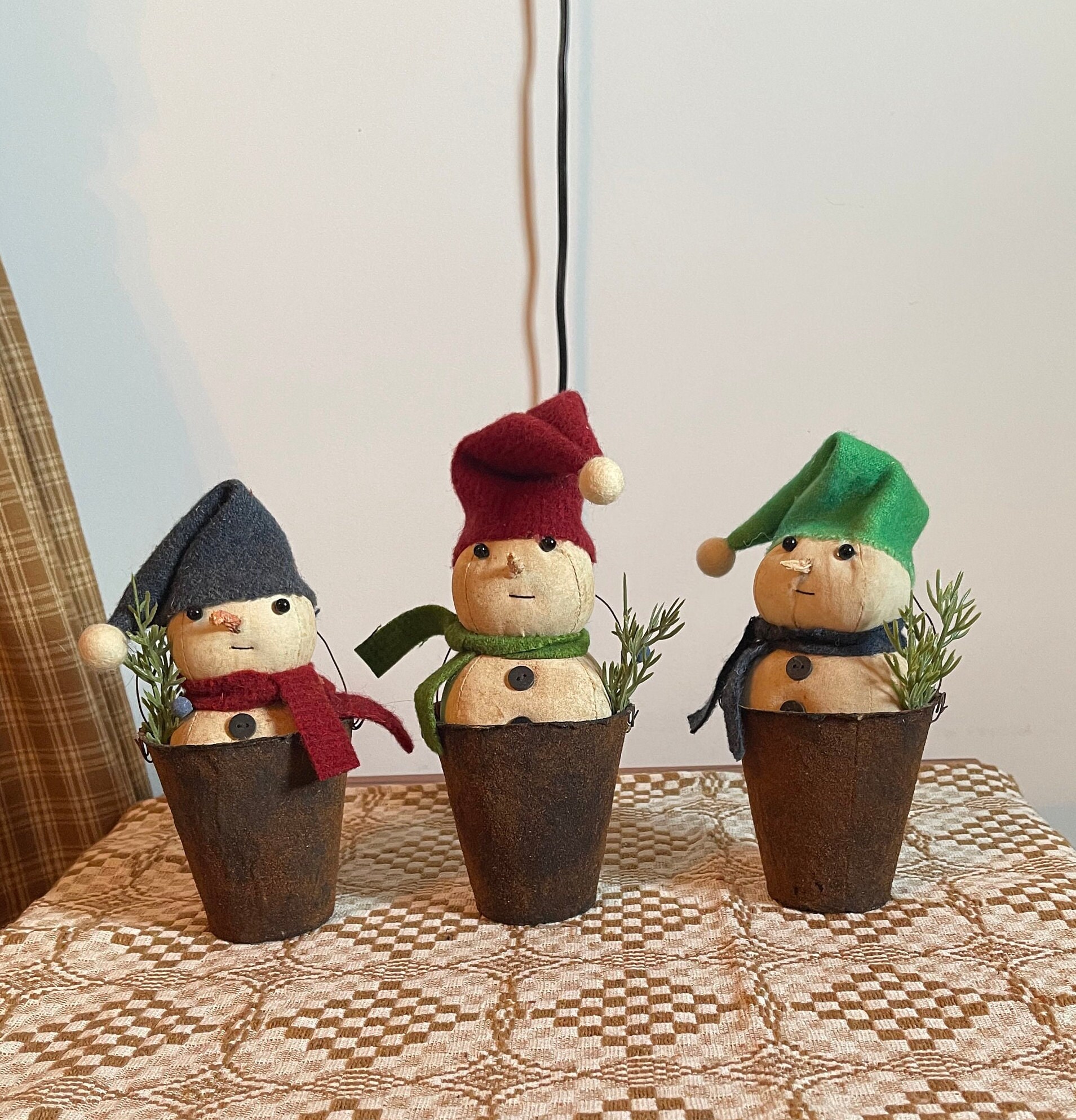Primitive Snowman Buckets, Little Snowman - Etsy