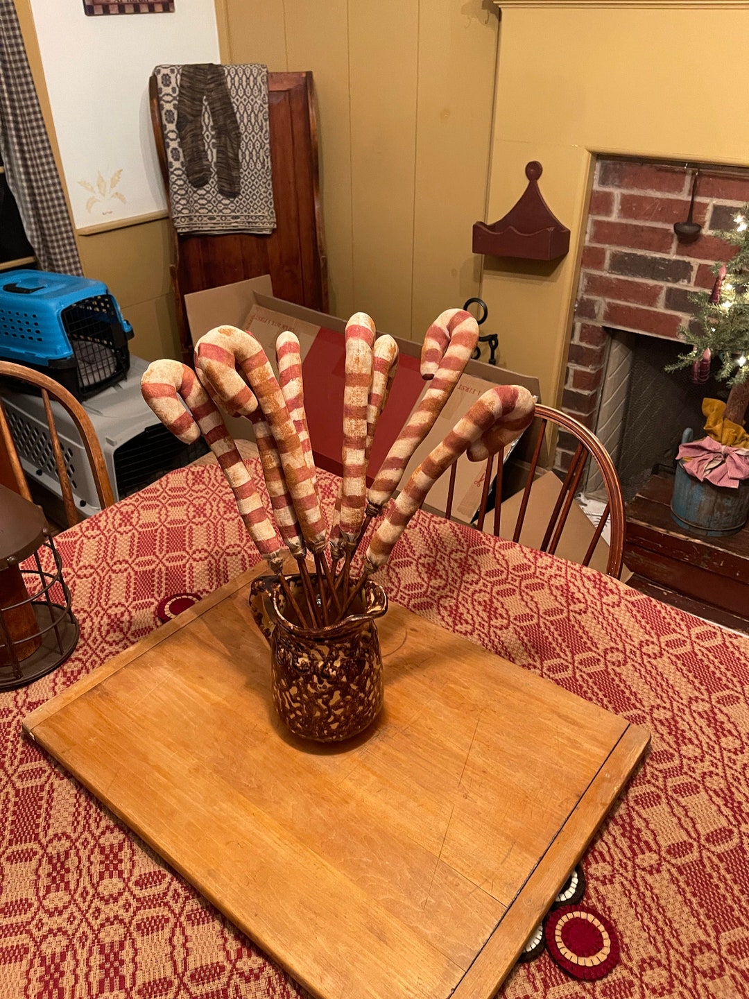 Primitive Christmas Candy Cane Pokes, Candy Cane Pokes, Primitive Candy ...