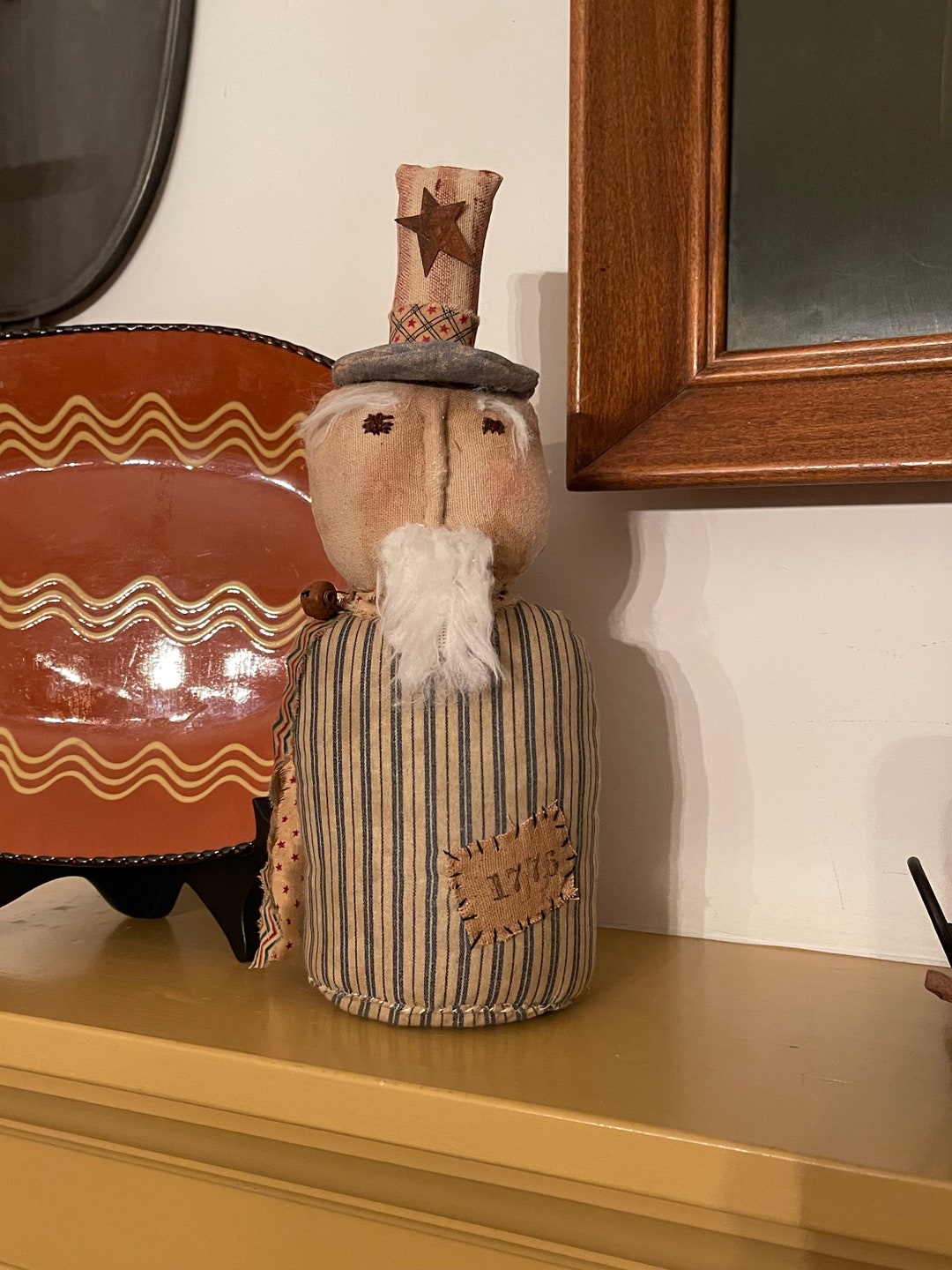 Primitive Uncle Sam 1776 Doll, Primitive Uncle Sam Doll, Patriotic ...