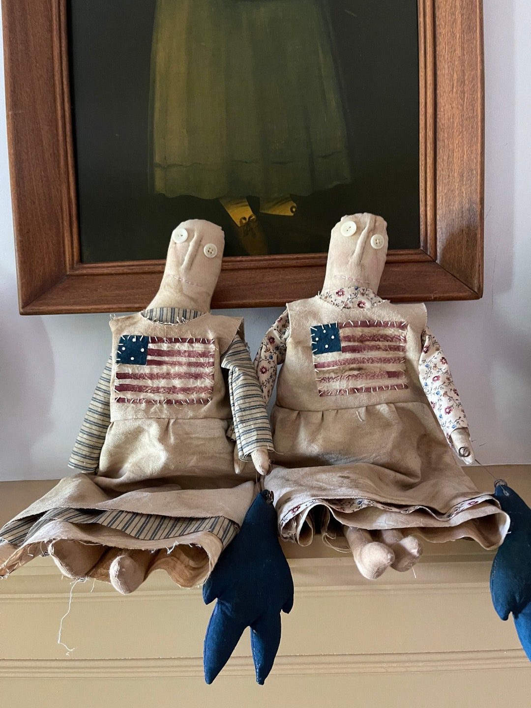 Primitive Patriotic Libby Doll, Patriotic Rag Doll, Primitive Patriotic ...