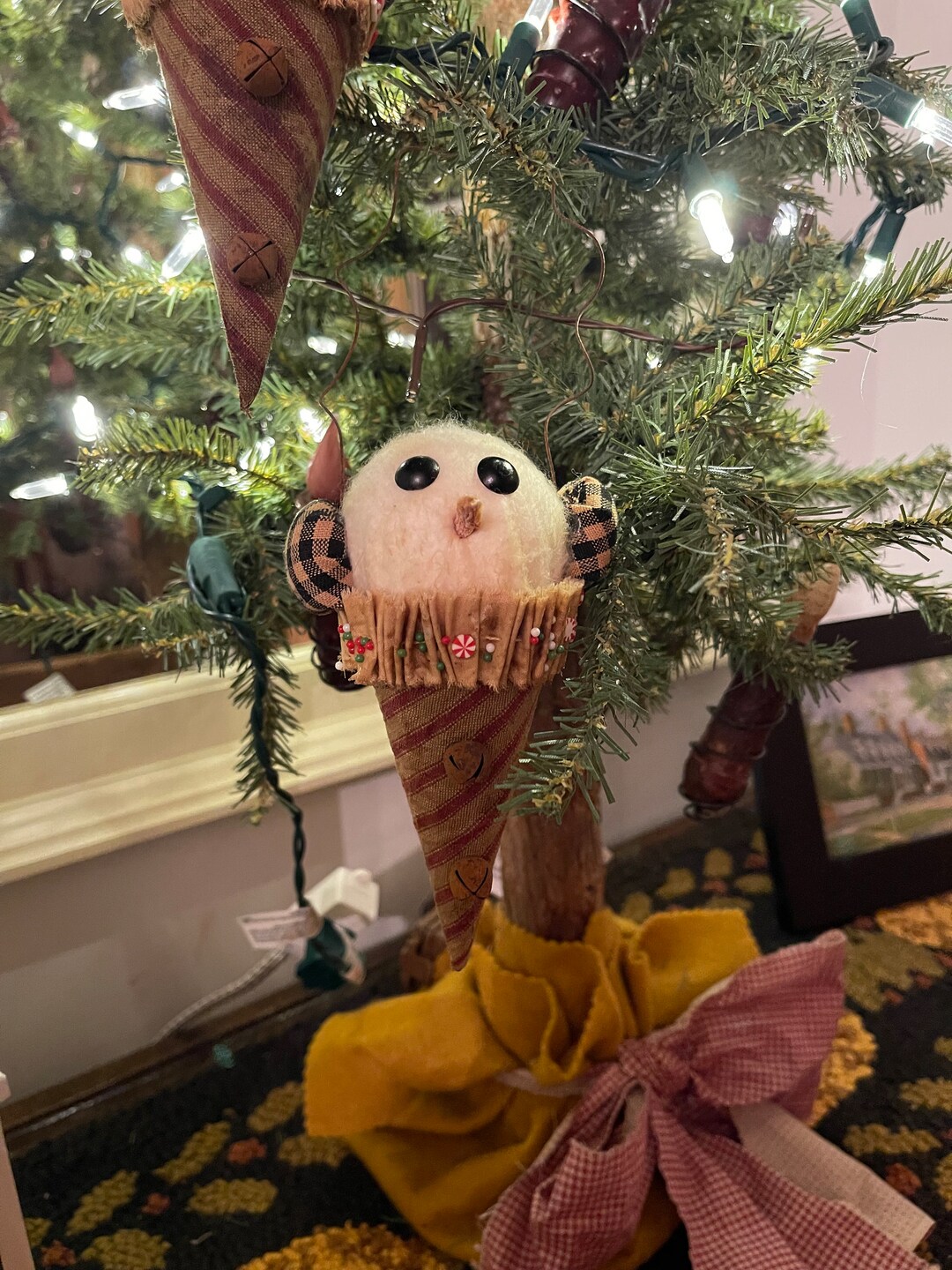 Snowman Snow Cones, Snowman Ornaments, Primitive Snowman Ornament - Etsy