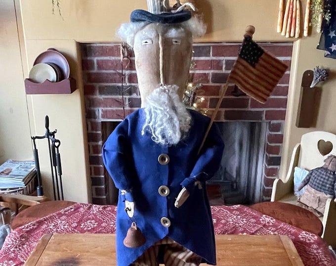 Primitive Standing Uncle Sam, Primitive Uncle Sam Doll - Etsy