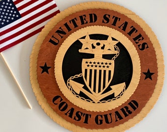 12'' U.S. Coast Guard Aluminum Round Sign / Wall Decor / Wall Hanging ...