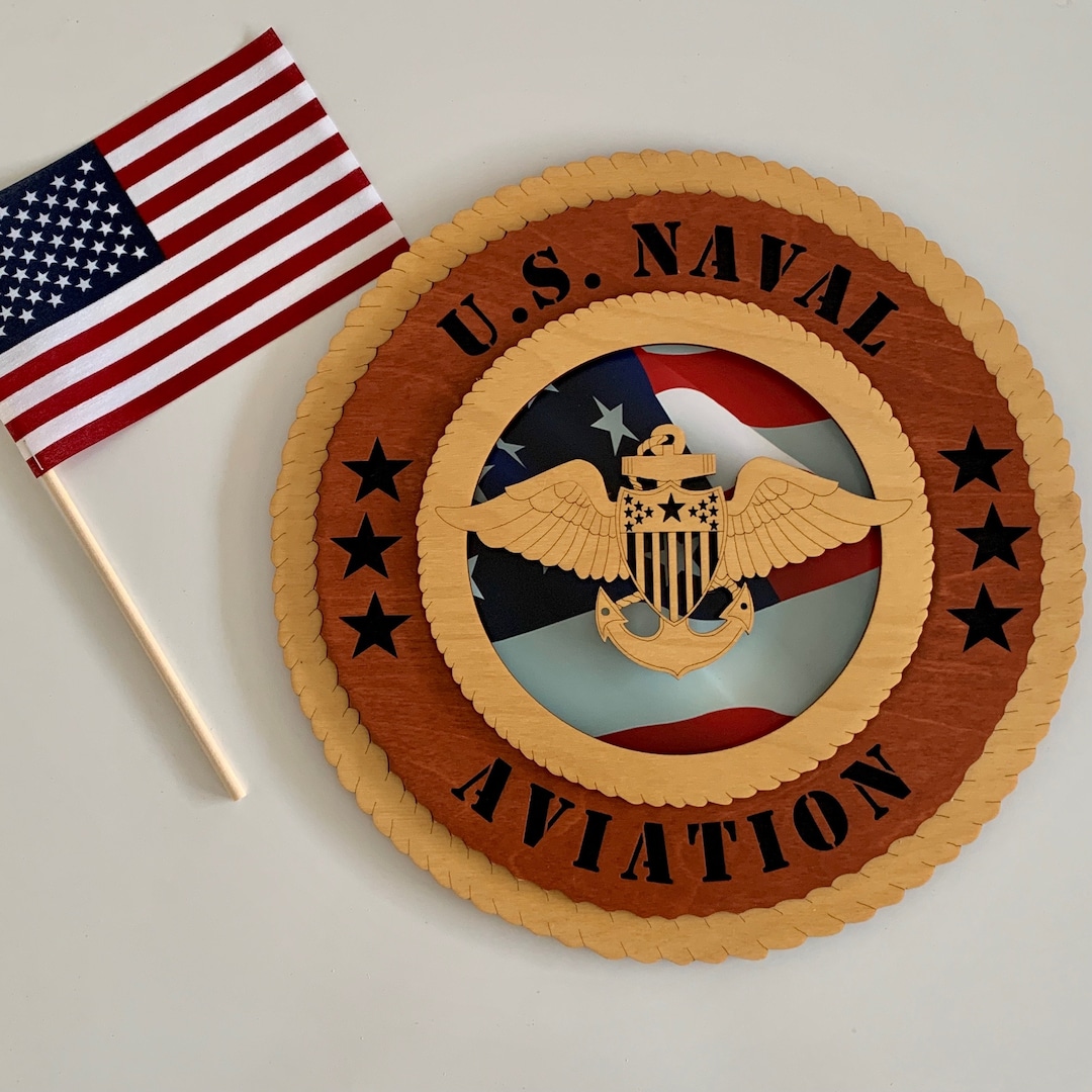 US Naval Aviation With American Flag Wood Sign - Etsy