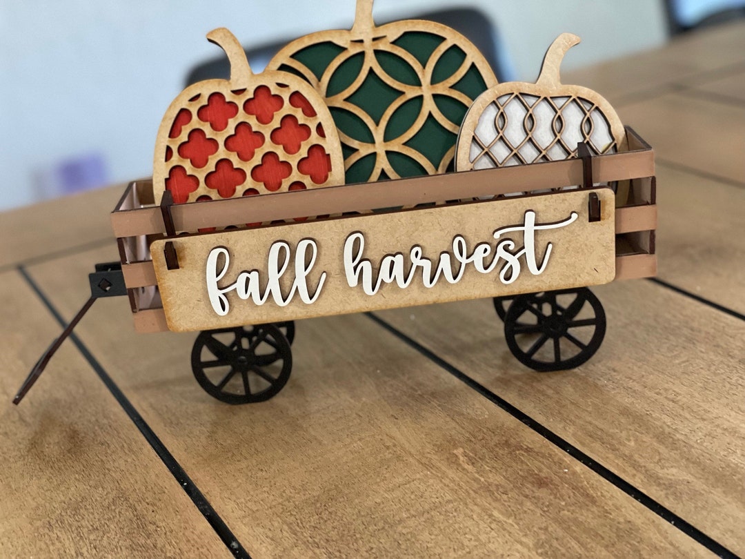 Fall Harvest Wagon With Pumpkins - Etsy
