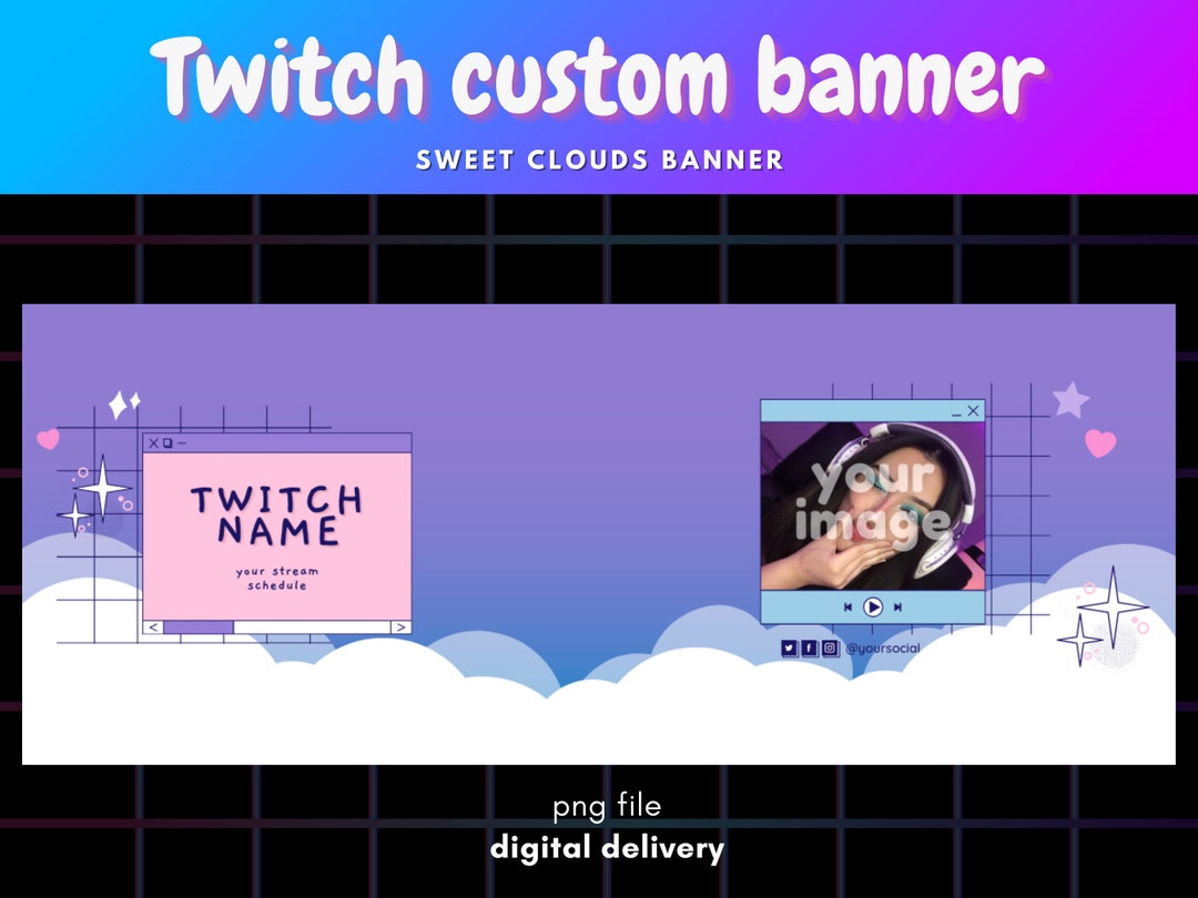 Twitch Custom Banner Sweet Clouds / Custom Header - Etsy