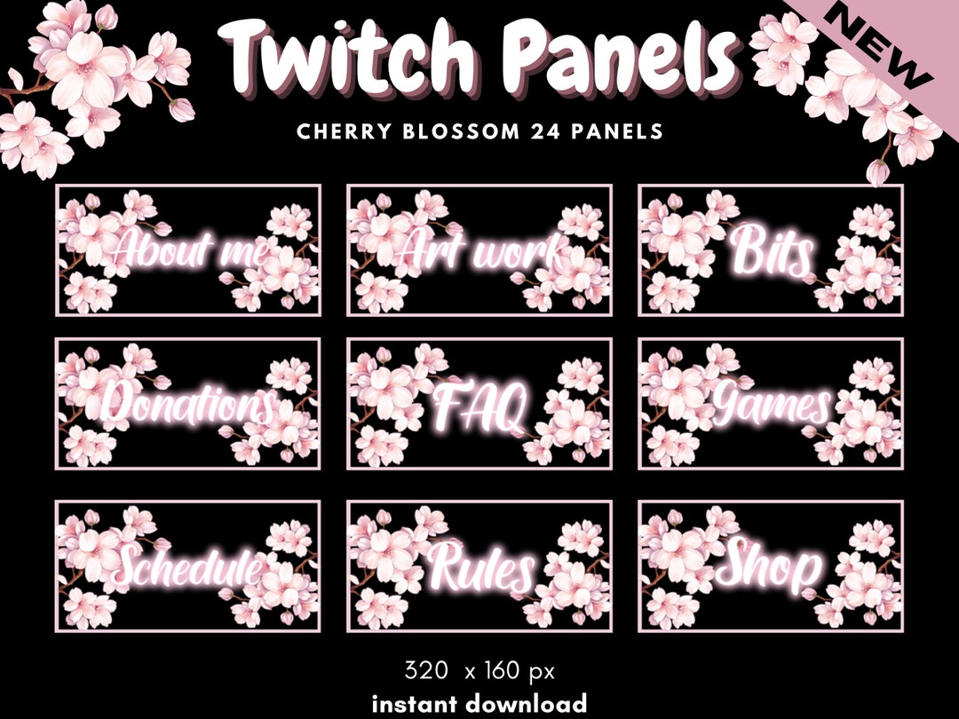 New Cherry Blossom Twitch Panels 24 X Panels Twitch Etsy Canada