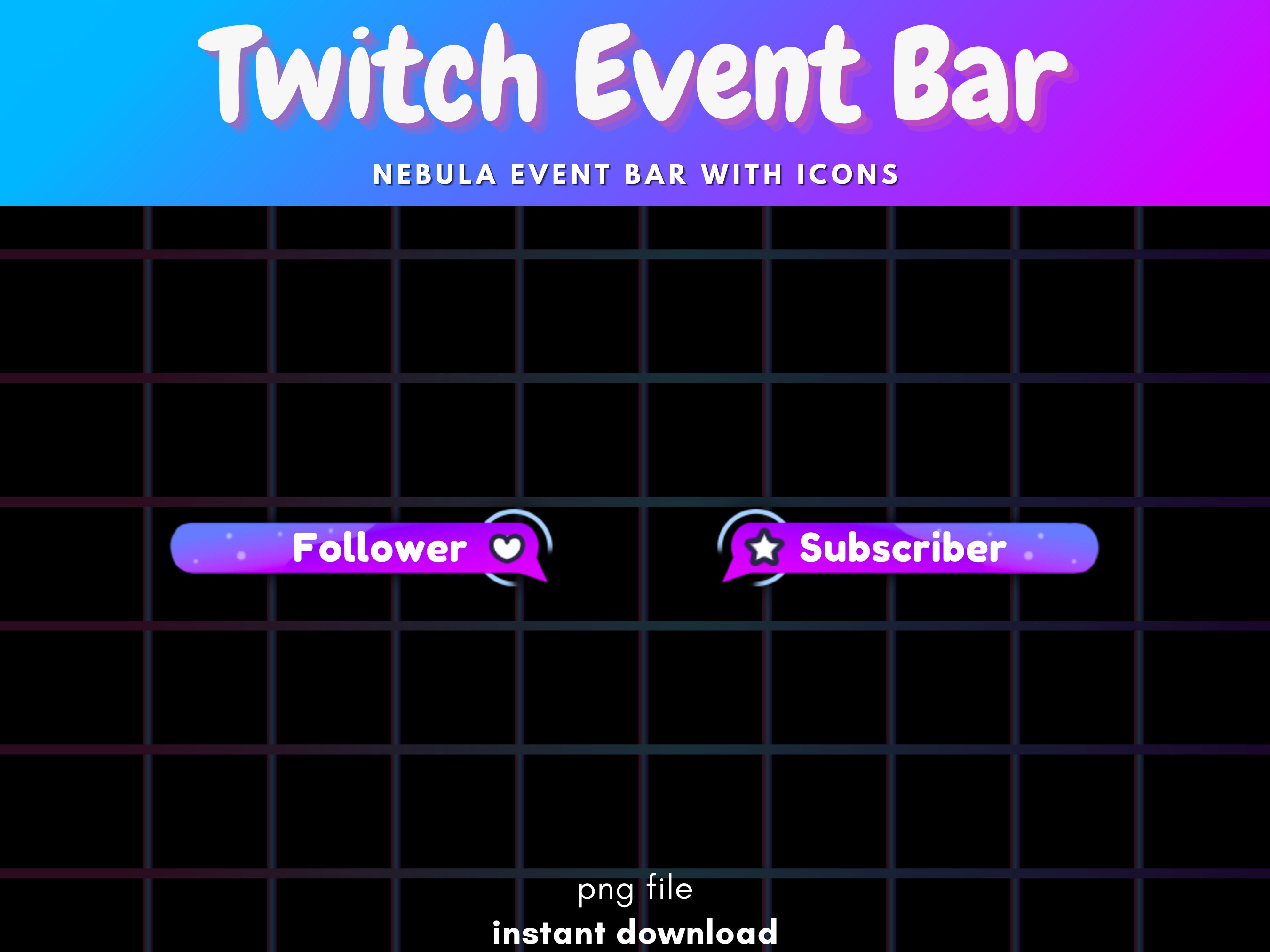 Nebula Stream Label Event Bar & Icons Twitch Youtube - Etsy UK