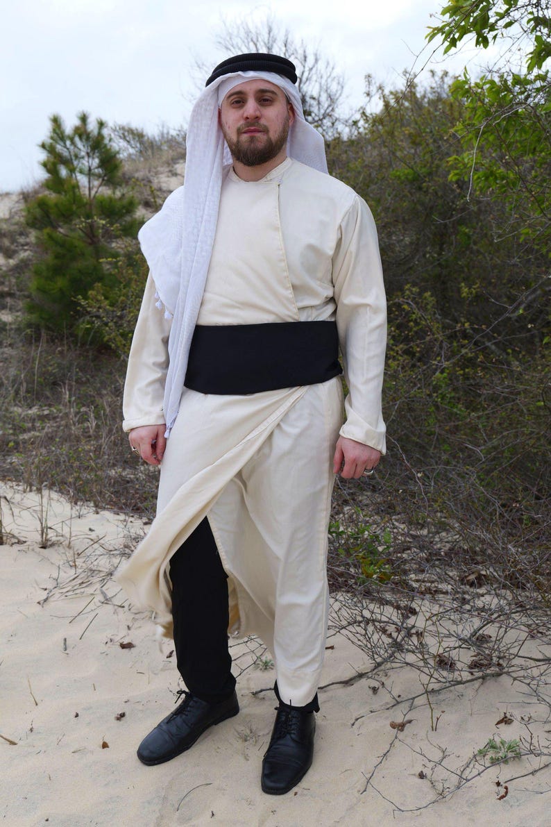 Palestinian Men Traditional Thobe (qumbaz) W/belt - Etsy