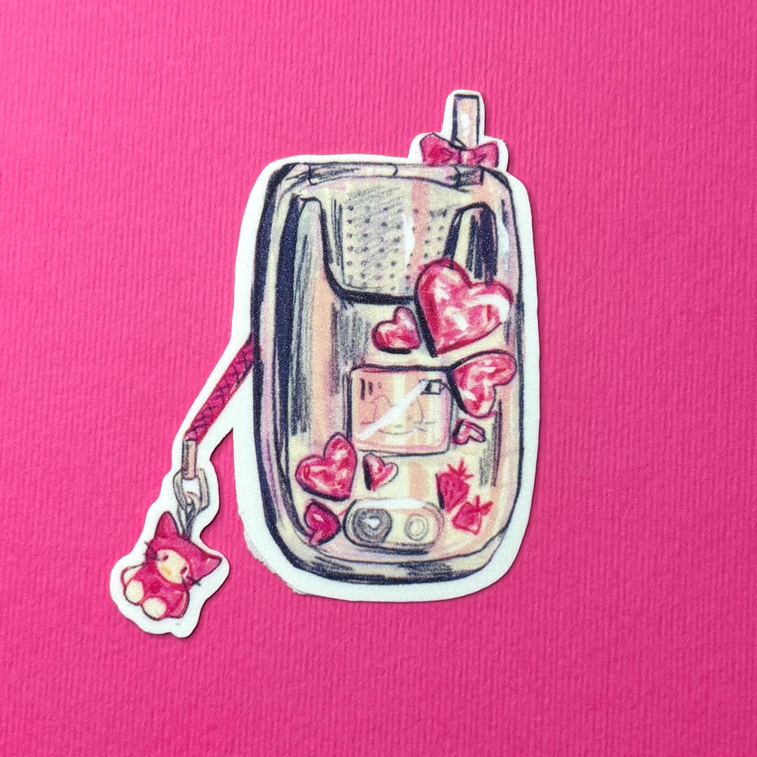 Retro Cell Phone Vinyl Sticker - Etsy