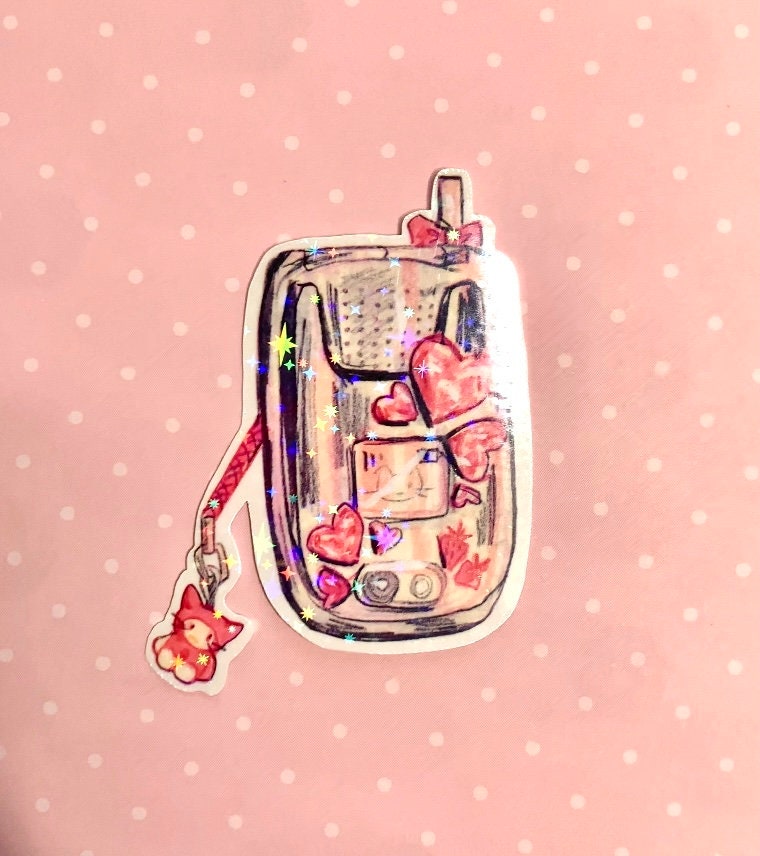 Retro Cell Phone Vinyl Sticker - Etsy