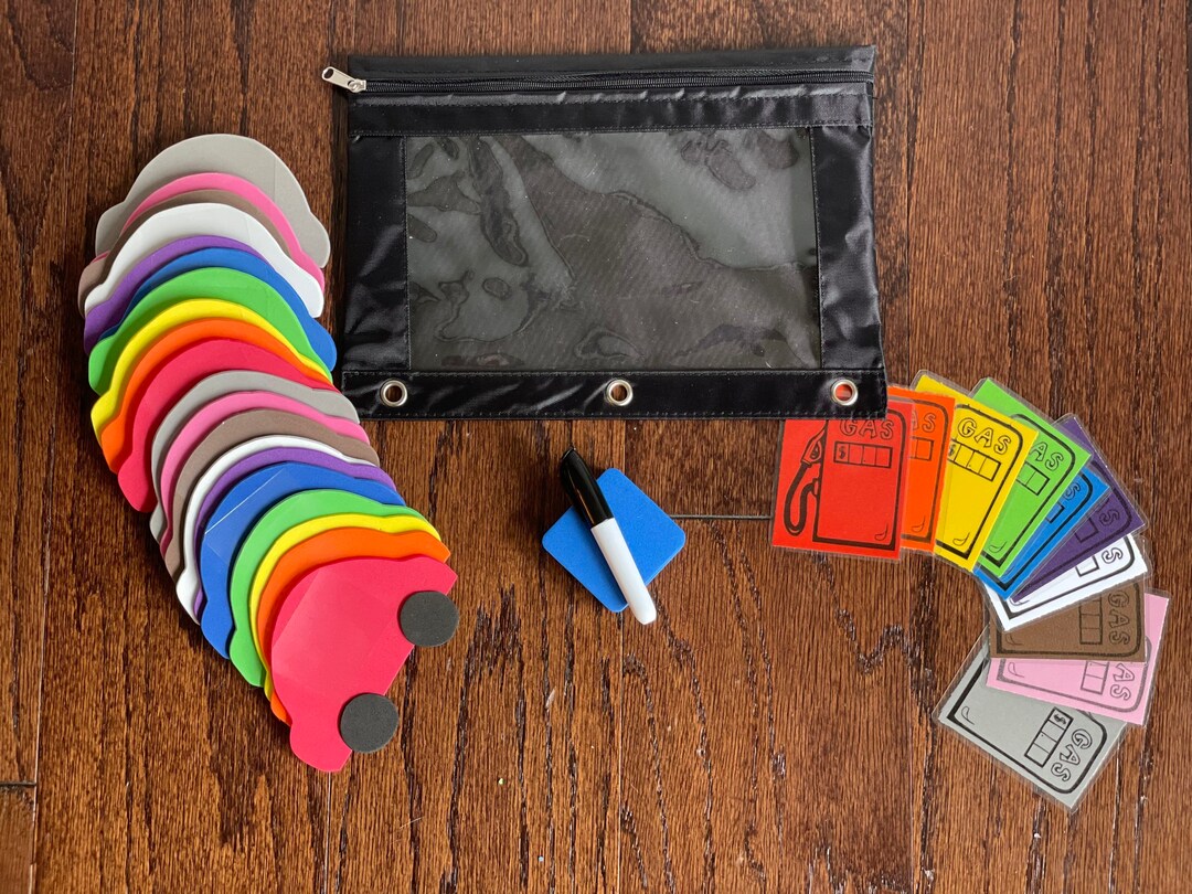 Car Busy Bag Activity, Fall Kit, Learning Kit, Kids Travel, Dry Erase ...