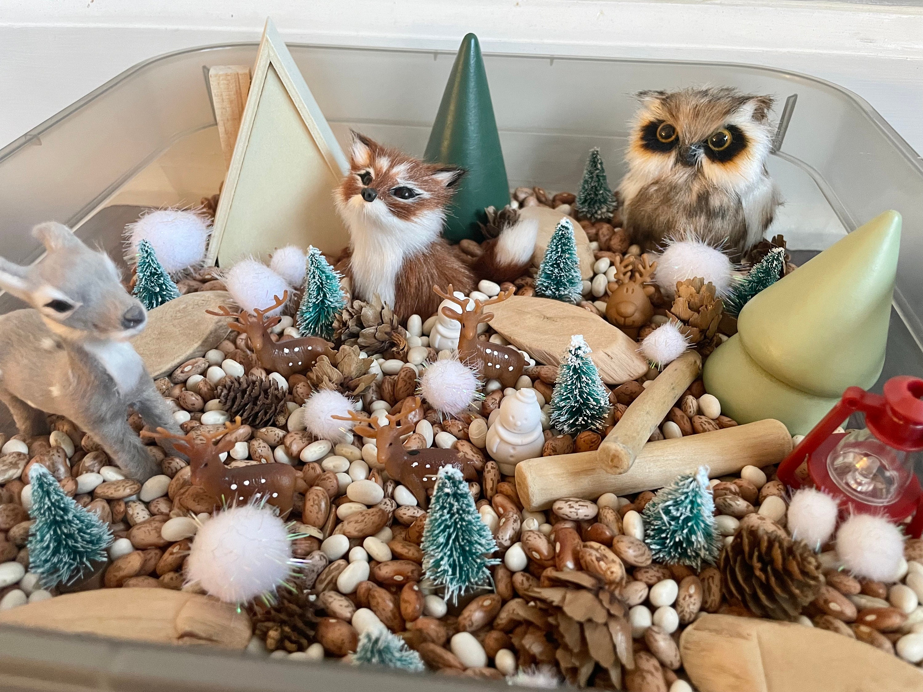 Woodland Animal Sensory Bin for Kids, Kids Gift, Forest Animals, Spring ...