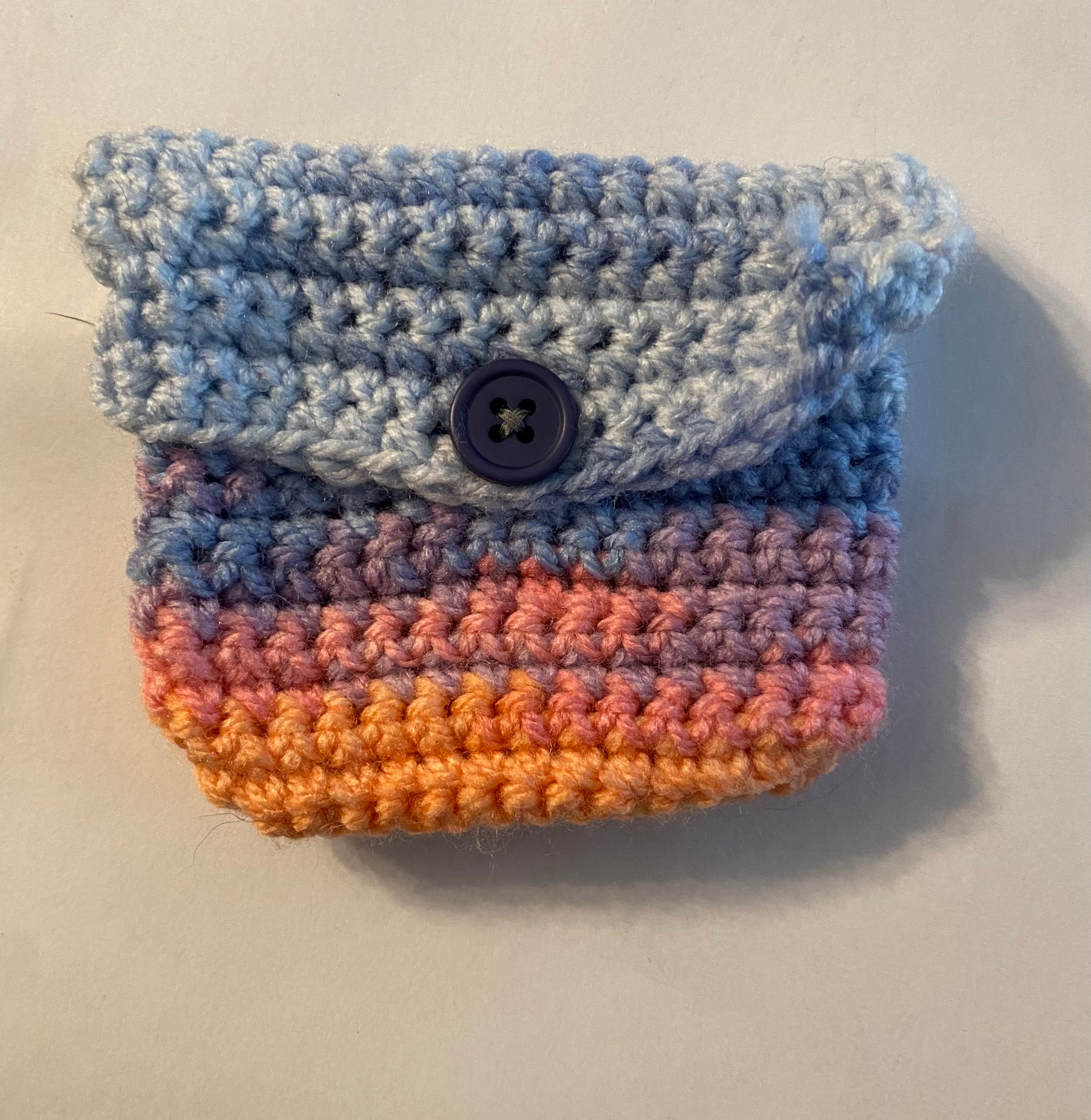 Gradient Button-up Pouch Crochet Pouch | Cards Holder | Coins Purse ...