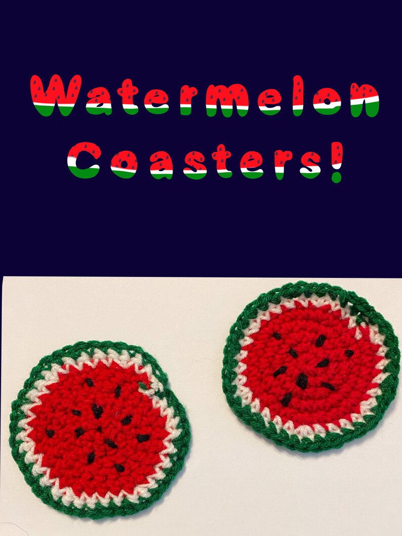 Crochet Pattern - Cute Melon Coaster Set Instant Digital Download PDF ...