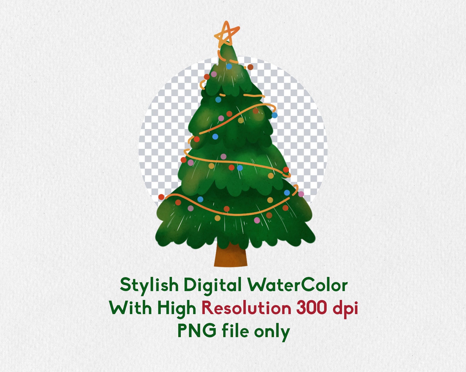 Clipart Christmas, Clipart Bundle PNG, Christmas Ornaments, Watercolor ...